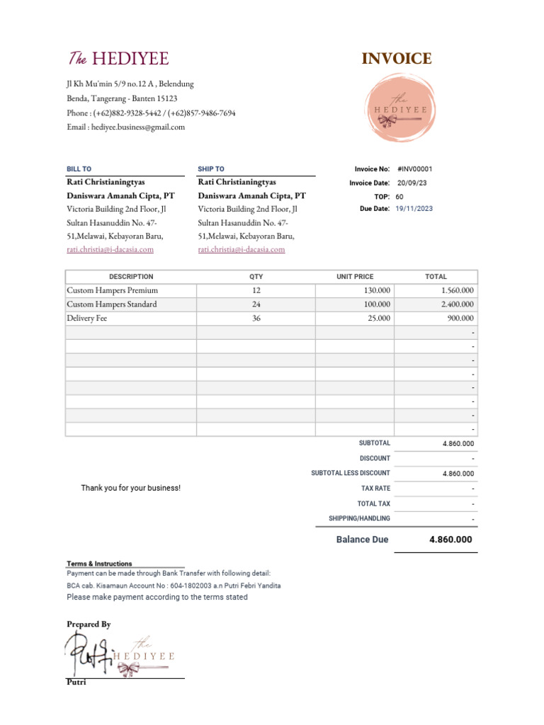 Contoh Invoice | PDF | Invoice | Economies