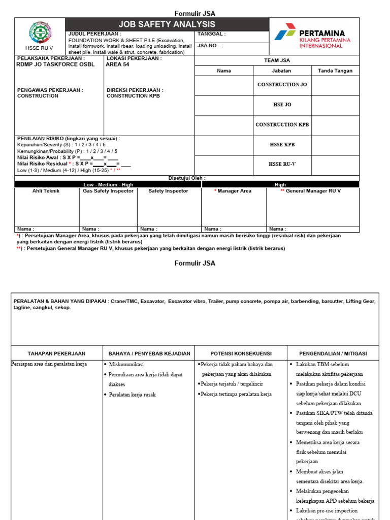 Jsa Pilling Work - Word | PDF