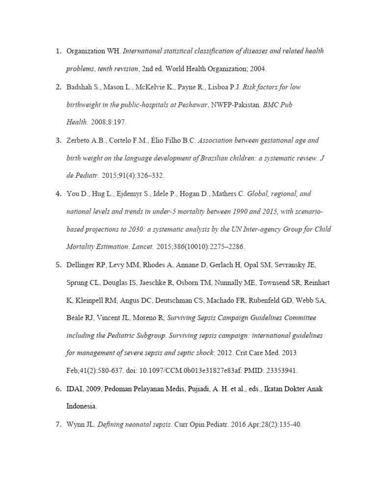 Dapus | PDF | Neonatology | Health Sciences
