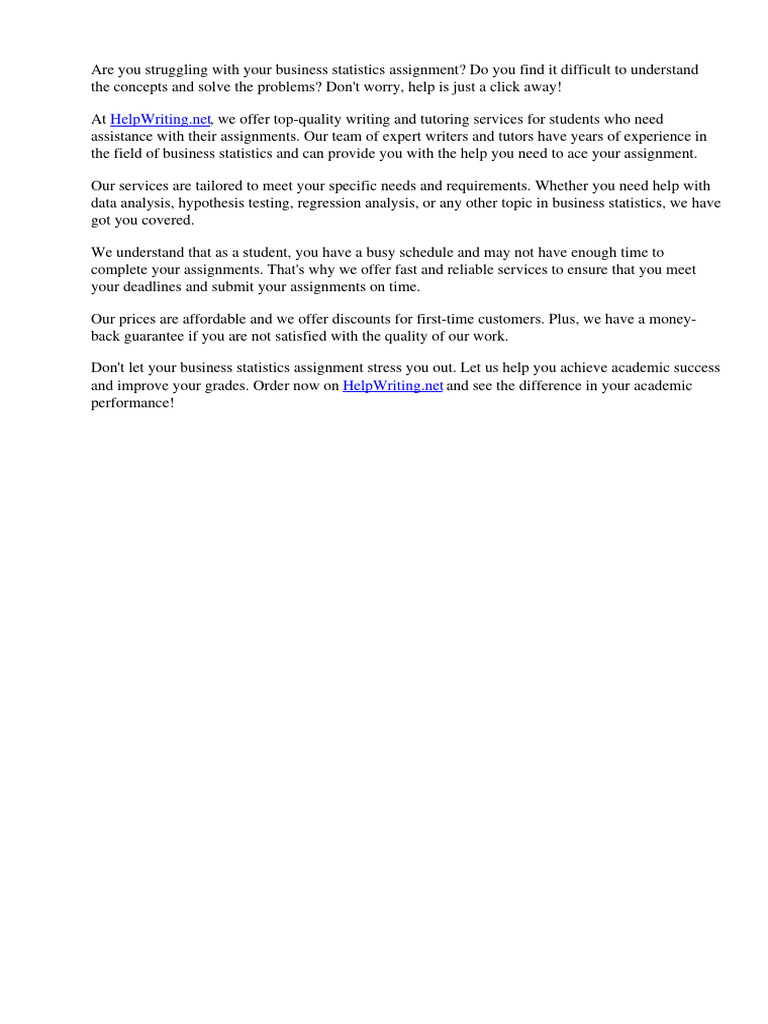 Business Statistics Assignment | Download Free PDF | Statistics ... Business Statistics Assignment | Download Free PDF | Statistics ...