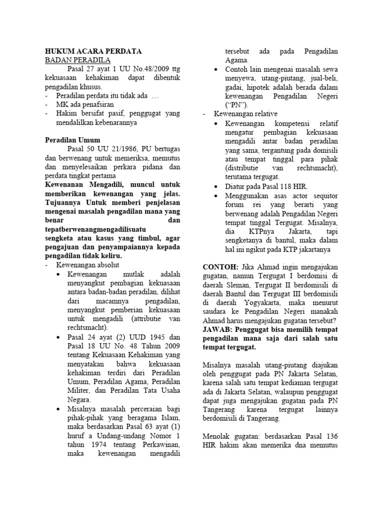 Hukum Acara Perdata | PDF