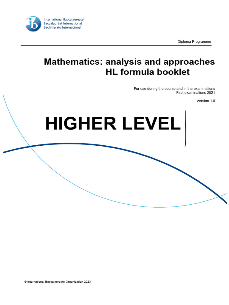 AA HL Booklet From 2024 2 | PDF | Area | Logarithm