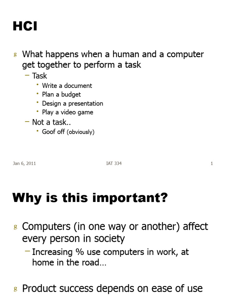 IAT334 Lec01 Intro | PDF | Memory | Senses