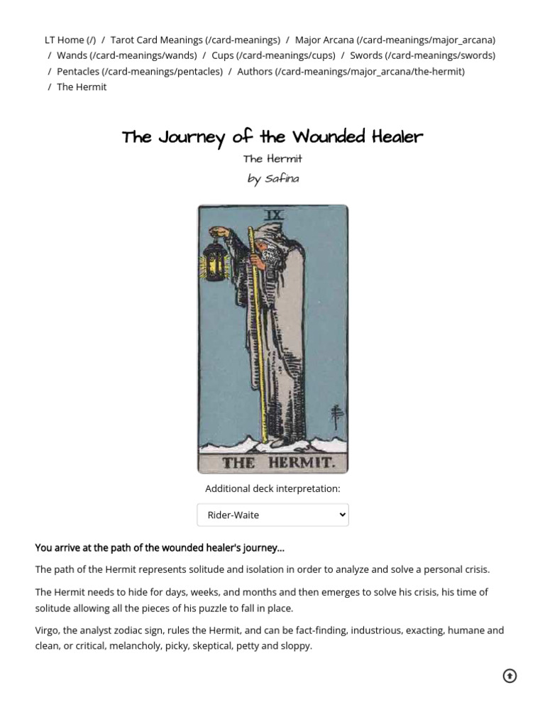 Card Meaning of The Hermit @ Rider Waite by Sofina | PDF | Major Arcana ...