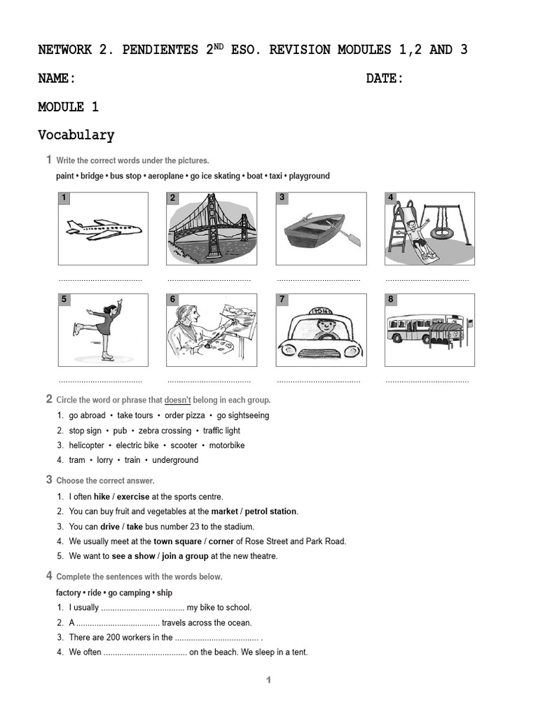 Network 2 - Revision Pendientes - 2eso - Modules 1 3a | PDF | Menu