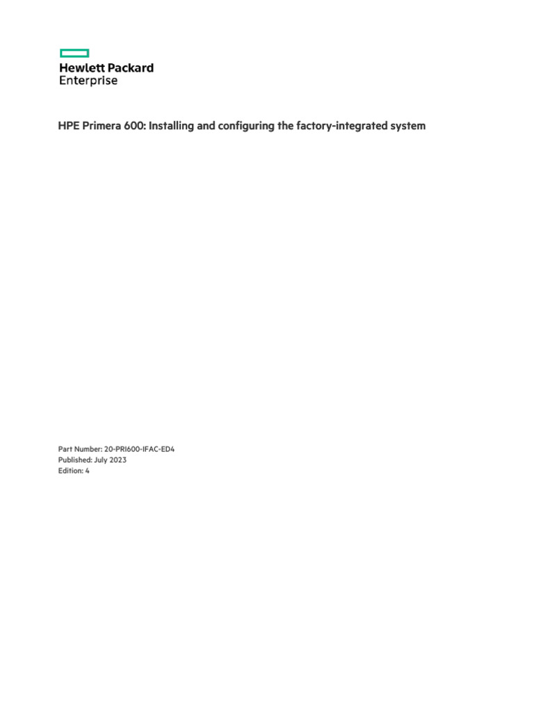 HPE - Sd00001308en - Us - HPE Primera 600 - Installing and Configuring ...
