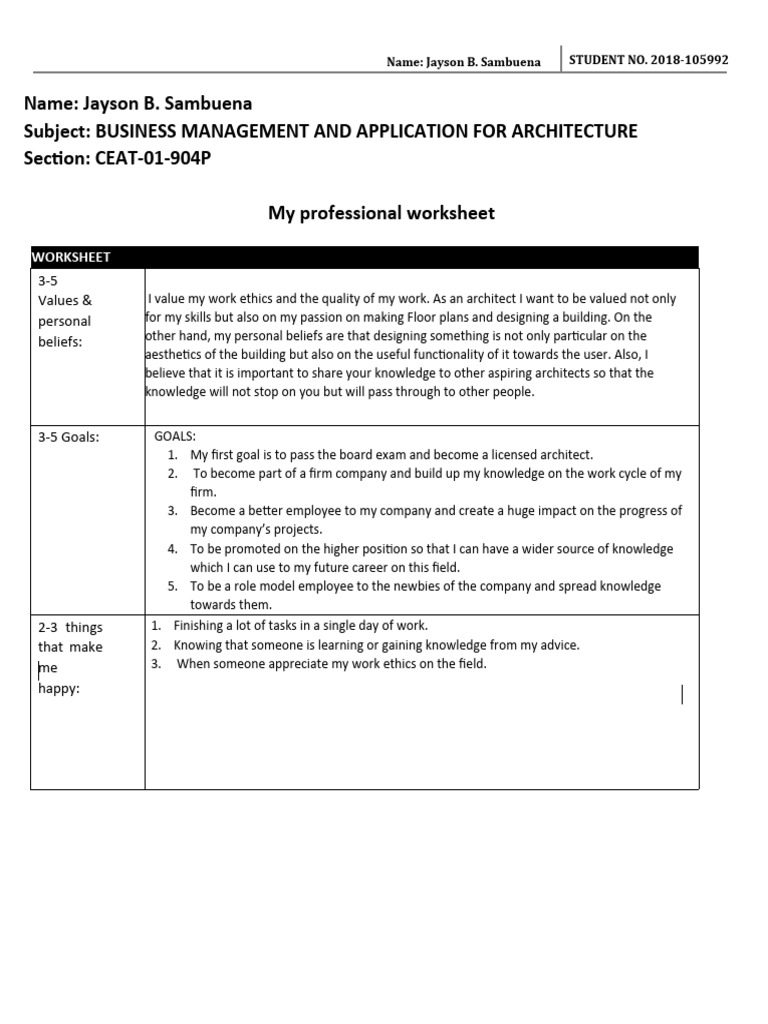 SAMBUENA_MISSION AND VISION STATEMENT_CEAT-01-904P | PDF | Attitude ...