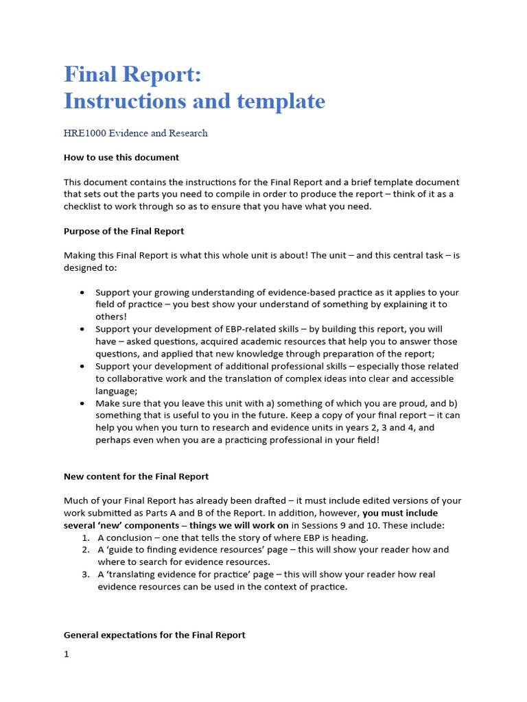 Guide to Evidence-Based Practice Report | PDF | Systematic Review ...