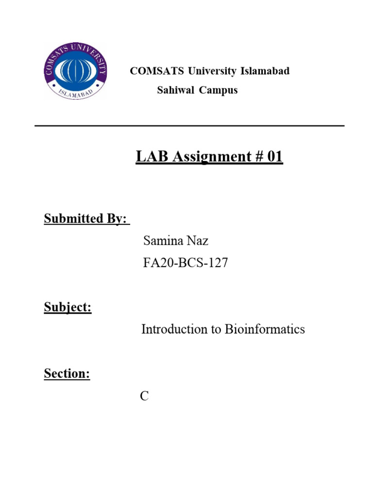 LAB Assignment#1 | PDF | Nucleic Acid Sequence | P53 LAB Assignment#1 | PDF | Nucleic Acid Sequence | P53