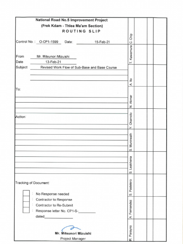 O-CP1-1599 Revised Work Flow of Sub-Base and Base Course | PDF