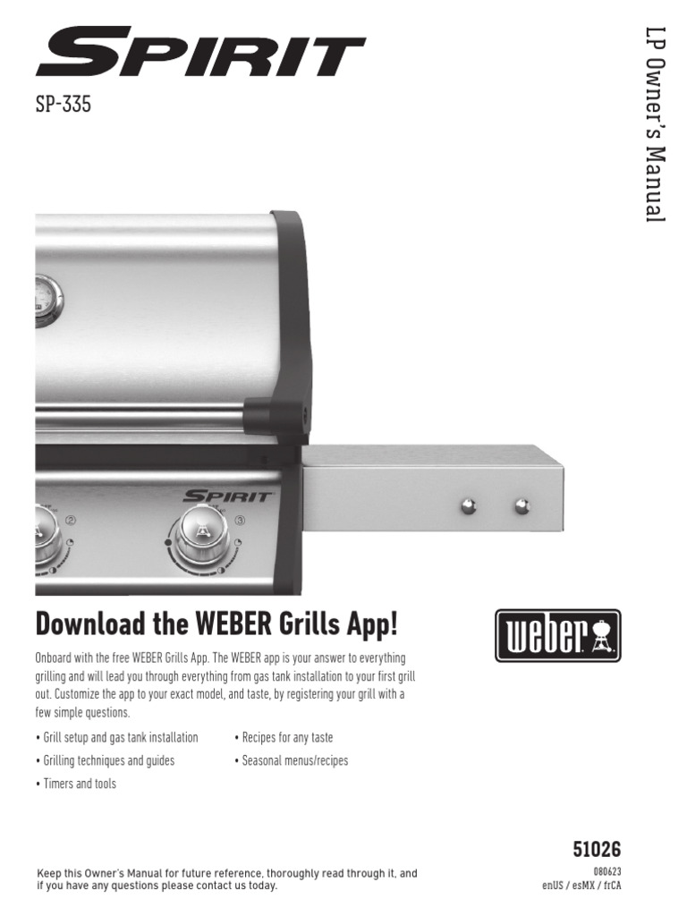 Weber Spirit SP-335 Manual EN | PDF | Barbecue Grill | Grilling