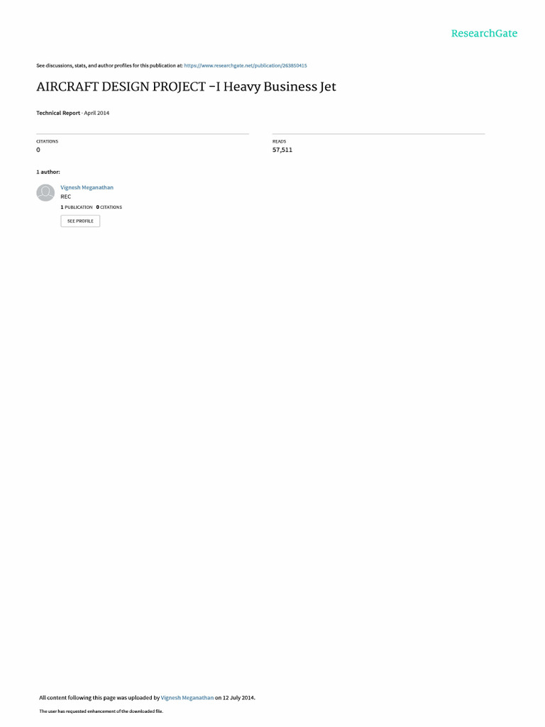 ACD - Aircraft Design Project - I Heavy Business Jet - 2014 | PDF ...