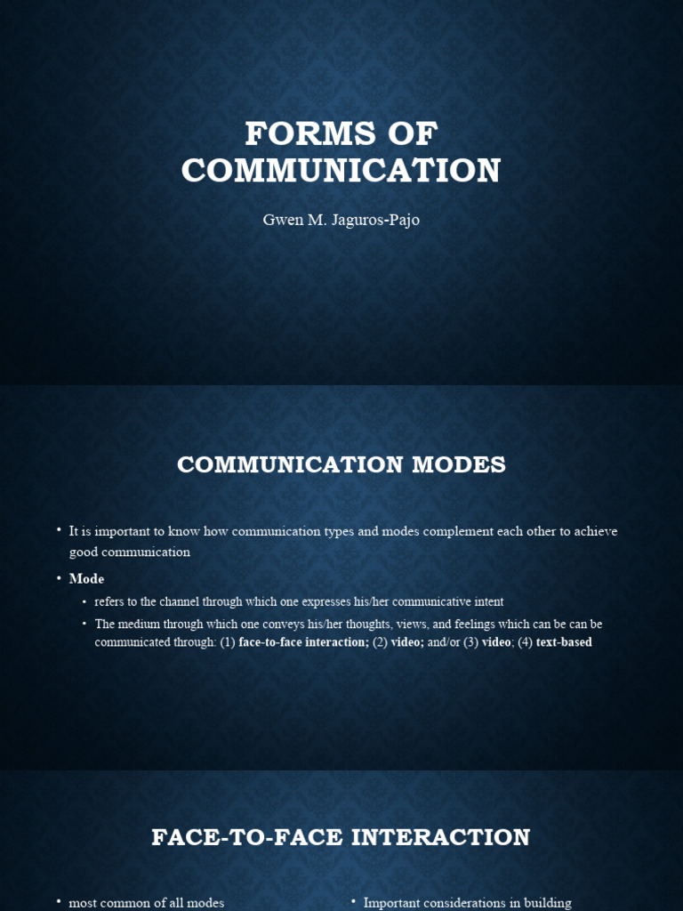 4 Forms of Communication | PDF | Communication | Conversation