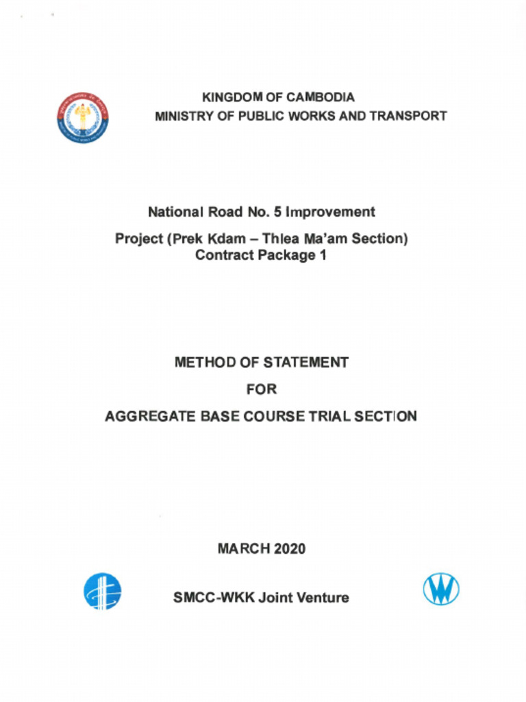 Method Statement of Compaction Trial Base Course | PDF