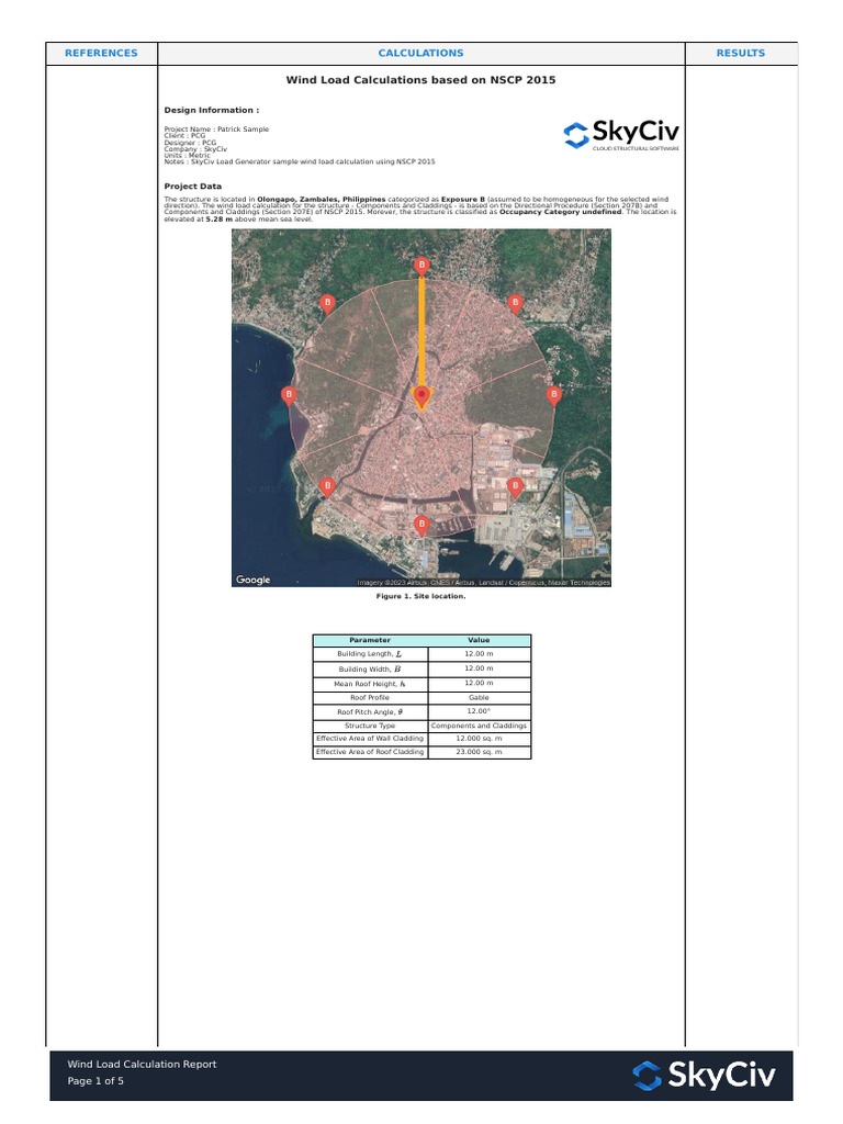 NSCP 2015 Wind Load Calculation Report | PDF | Wound | Topography