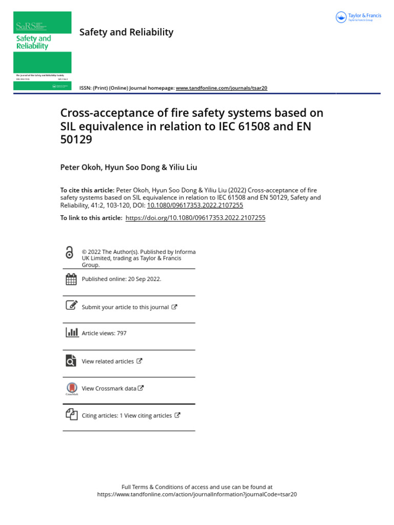 Cross-Acceptance of Fire Safety Systems Based On SIL Equivalence in ...