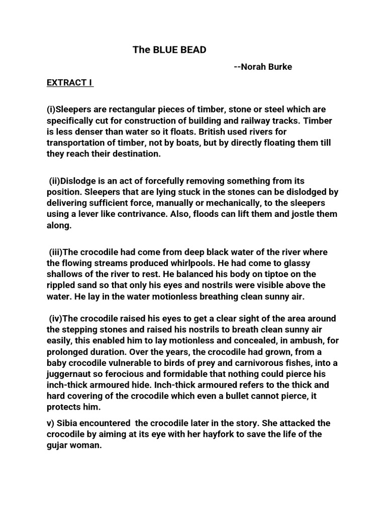 The Blue Bead ( Norah Burke) | PDF | Crocodile | Predation