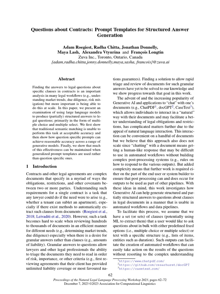 Prompt Templates For Structured Answer Generation | PDF | Indemnity ...