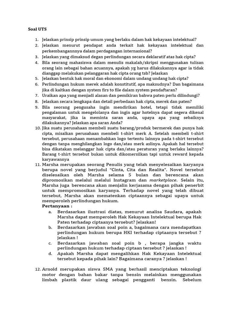 Soal UTS 1 | PDF | Komputer