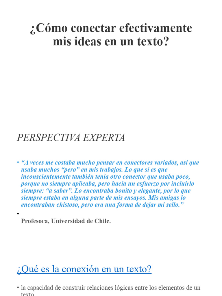 Cómo Conectar Efectivamente Mis Ideas | PDF | Información