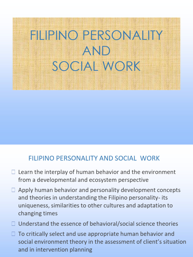Filipino Personality and Social Work | PDF | Id | Personality Type