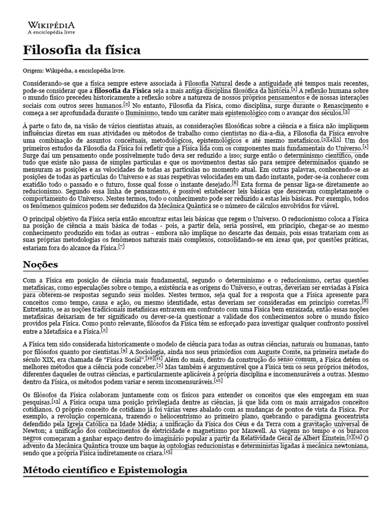 Filosofia da Física: Conceitos e Métodos | PDF | Física | Science