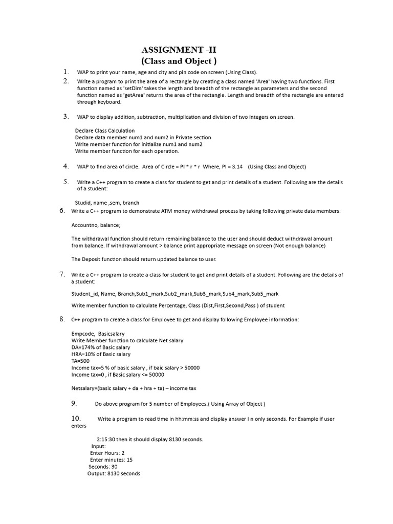 Assignment 02 | Download Free PDF | Method (Computer Programming) | Area