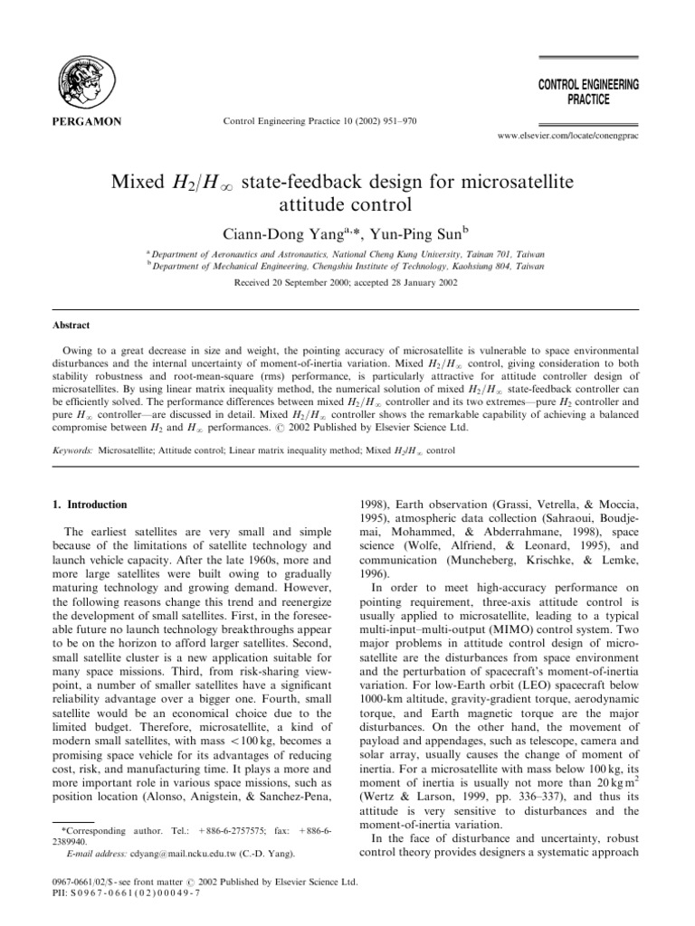 Mixed H2 and H Infinity Control Design | Download Free PDF | Kalman Filter | Control Theory