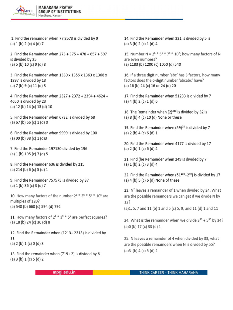 Number System | PDF | Mathematics | Combinatorics