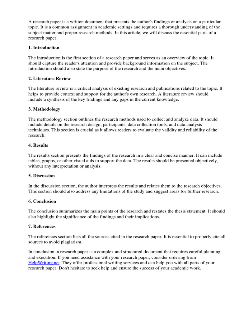Research Paper Parts | Download Free PDF | Methodology | Academic ...
