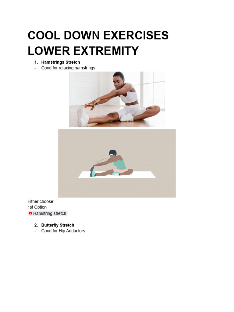 Cool Down Exercises | PDF