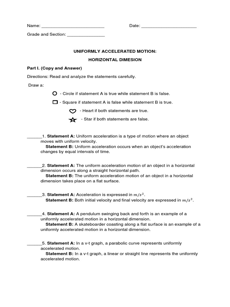 UAM Horizontal Dimension Activity Sheet (1) | PDF