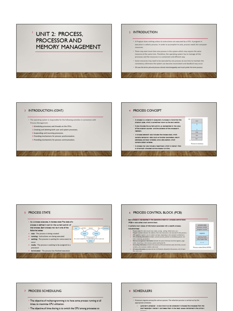 Unit 2 Process Processor Memory Management | PDF | Process (Computing ... Unit 2 Process Processor Memory Management | PDF | Process (Computing ...