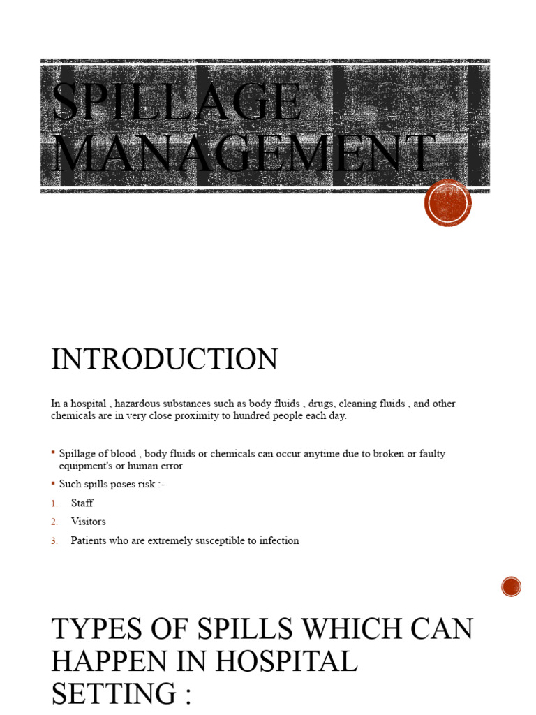Hospital Spill Management Guidelines | PDF