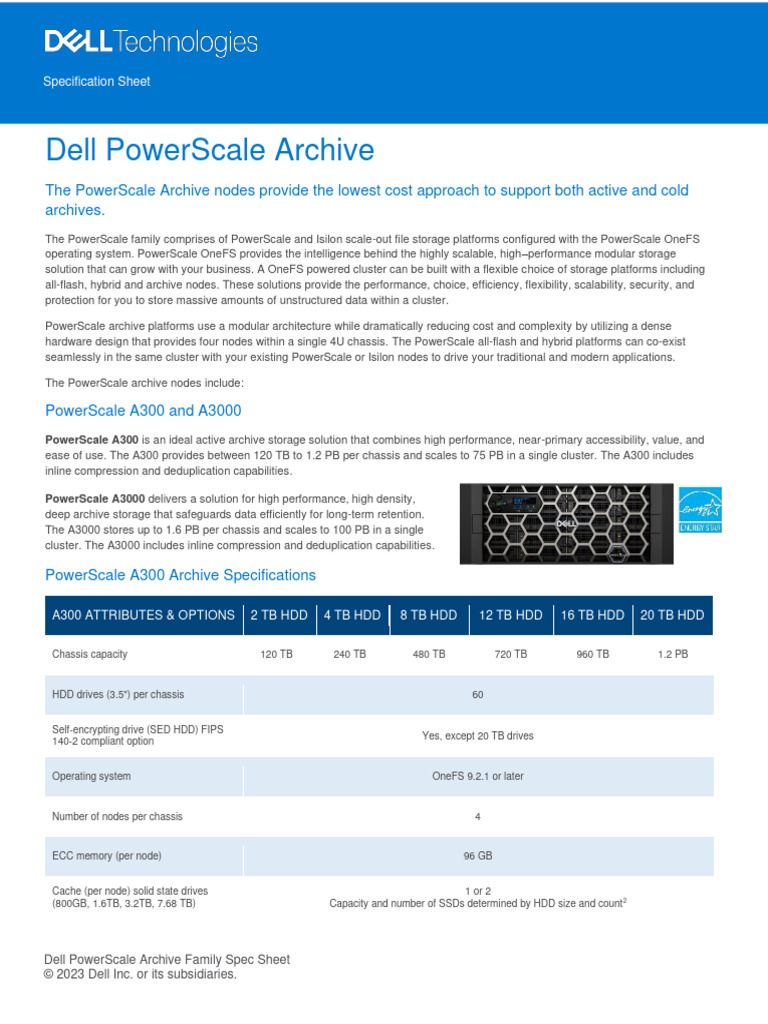 h16072 Ss Powerscale Archive Nodes | PDF | Hard Disk Drive | Scalability
