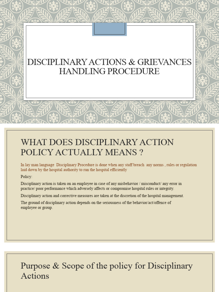 Disciplinary Action & Griveance Handling | PDF | Disciplines | Justice