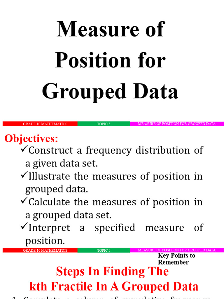 q4 5. Measure of Position For Grouped Data 1 | PDF | Quantile | Mathematics