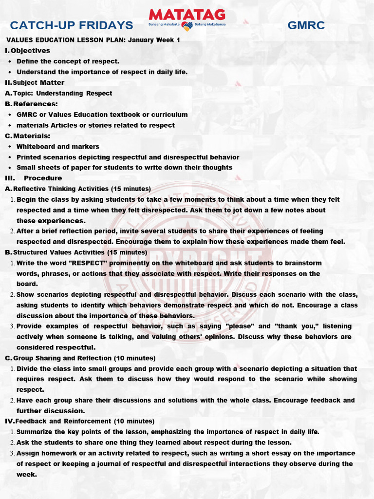 GMRC AND VALUES EDUCATION GRADE 9 | PDF | Disciplines | Psychological ...