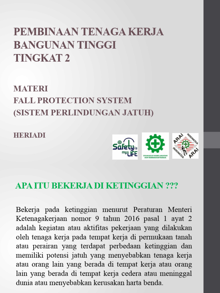Materi TKBT Fall Protection System | PDF