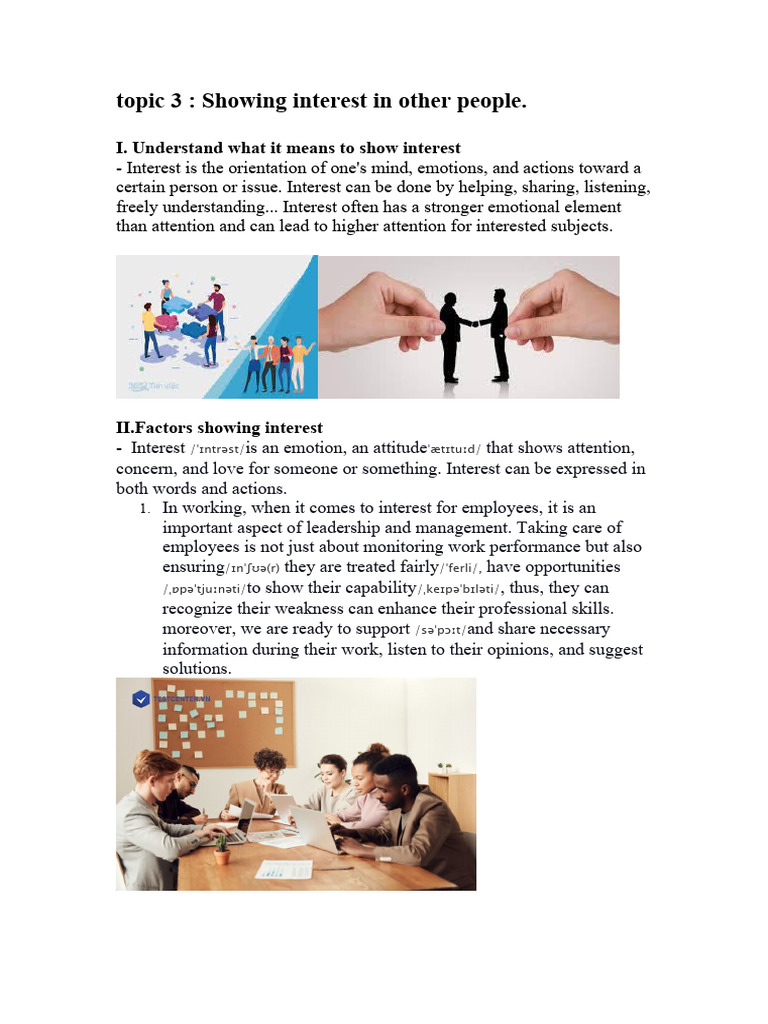 Showing Interest in Other People - Docx Part 2 Factors Showing Interest ...