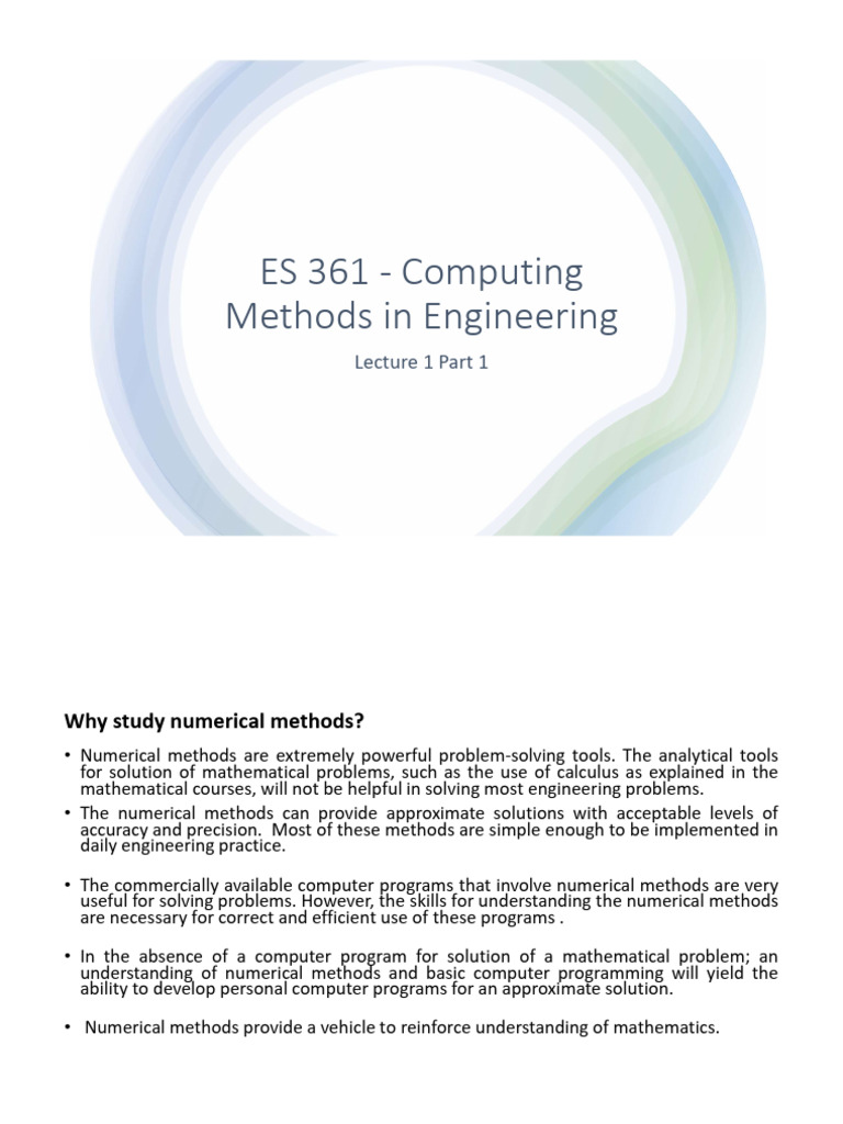 Lecture 1a | Download Free PDF | Numerical Analysis | Mathematics
