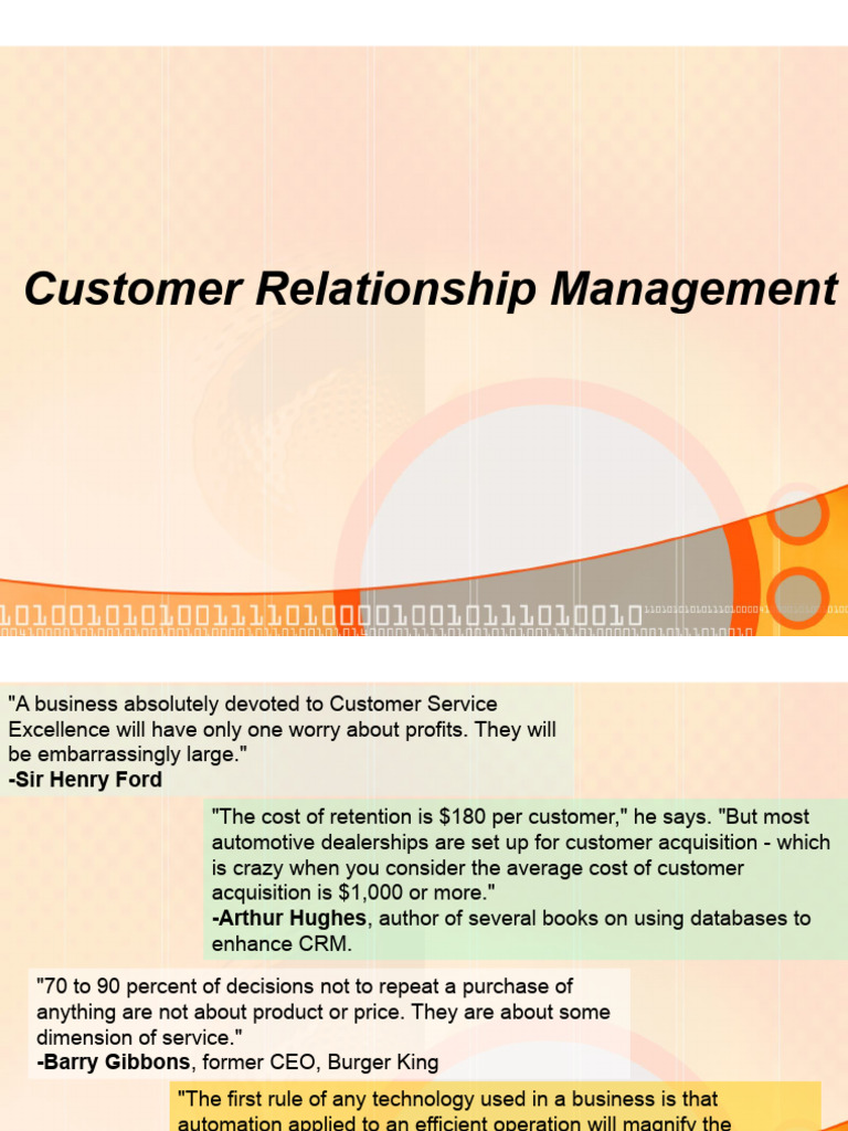 Customer Relationship Management | PDF | Customer Relationship ...