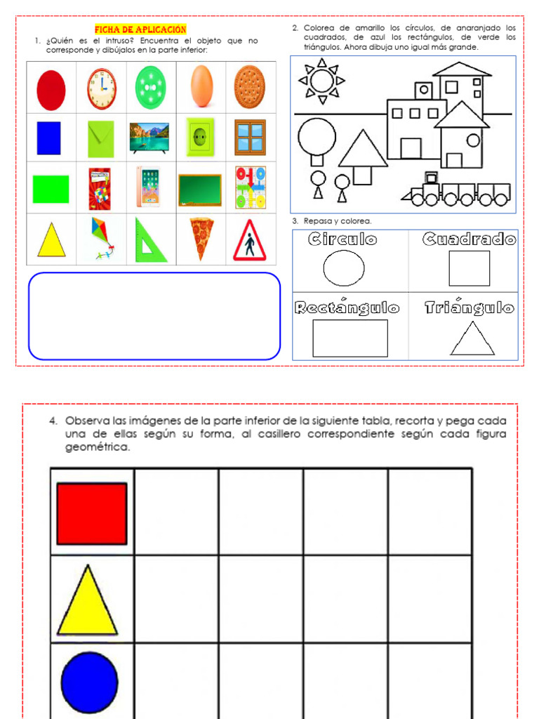 Ficha de Figuras Geométricas Lados Vertices y Angulos | PDF