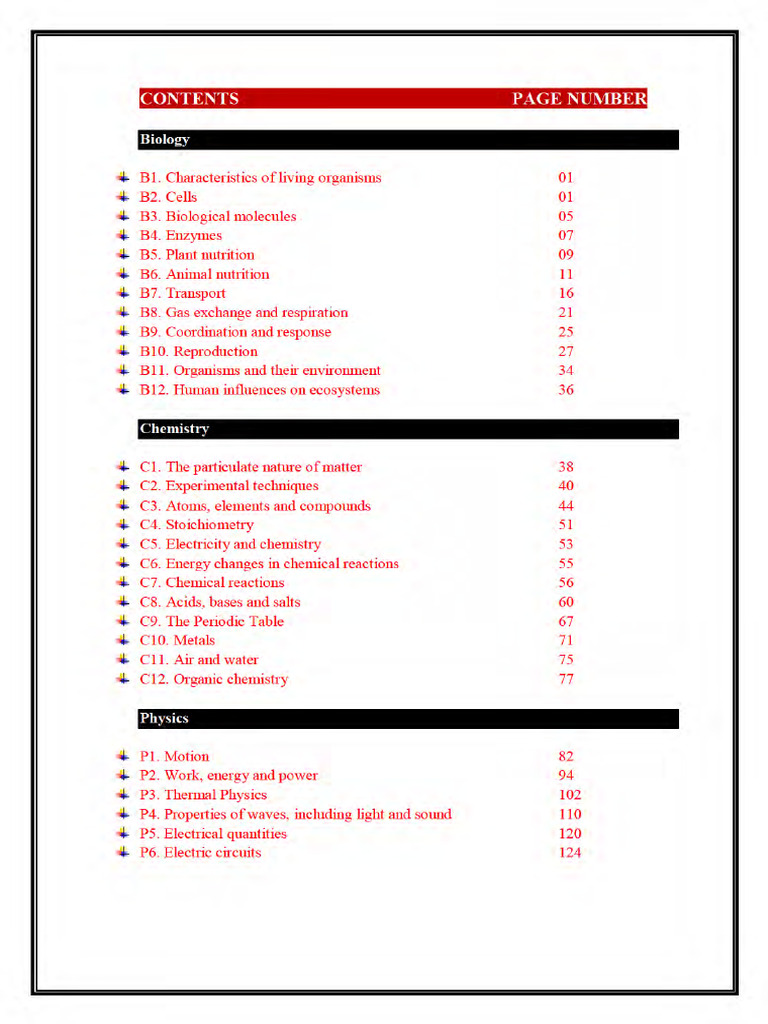 Cambridge IGCSE Combined Science 0653 Complete Notes P | PDF