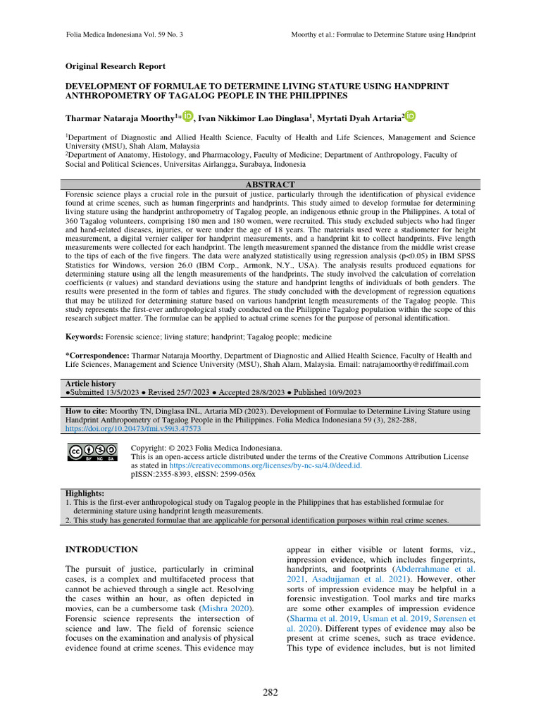 11.+47573+moorthy Final+Galley | PDF | Fingerprint | Anthropometry