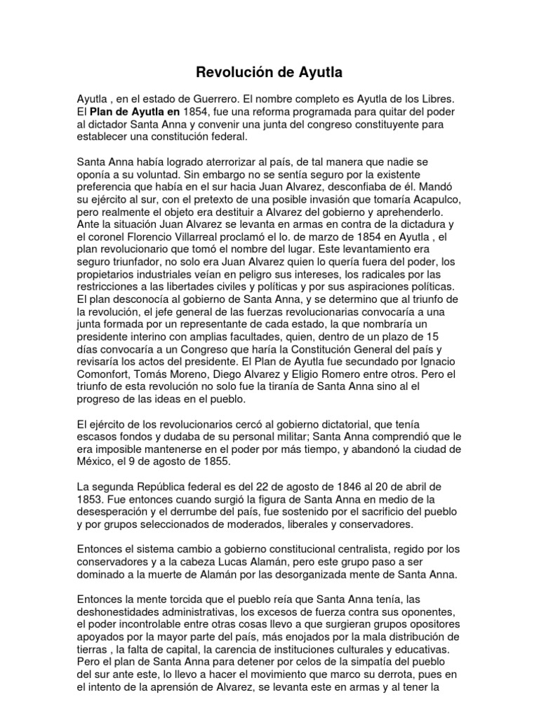 Revolución de Ayutla | Gobierno | Política