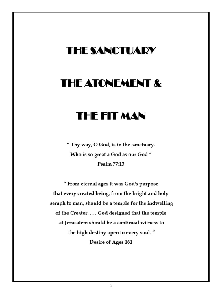 The Sanctuary The Atonement and The Fit Man | PDF | Sin | Jesus