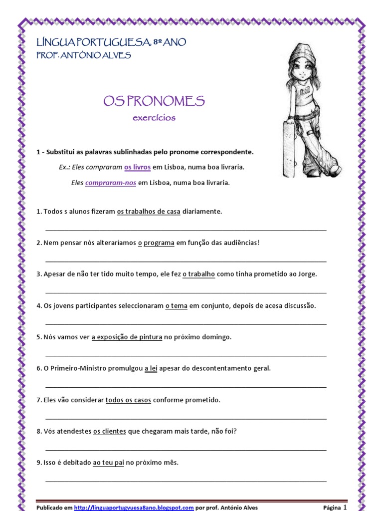 Exercícios de Pronomes Pessoais | PDF | Sol | Eclipse