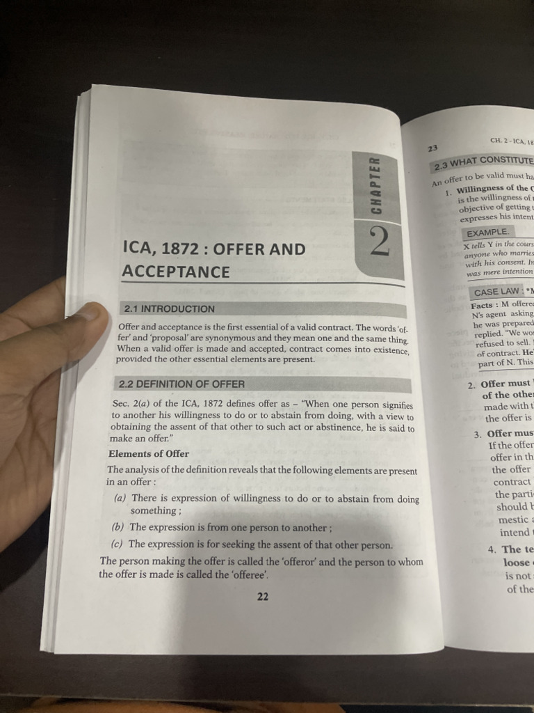 Chapter 2 ICA 1872 Offer and Acceptance | PDF