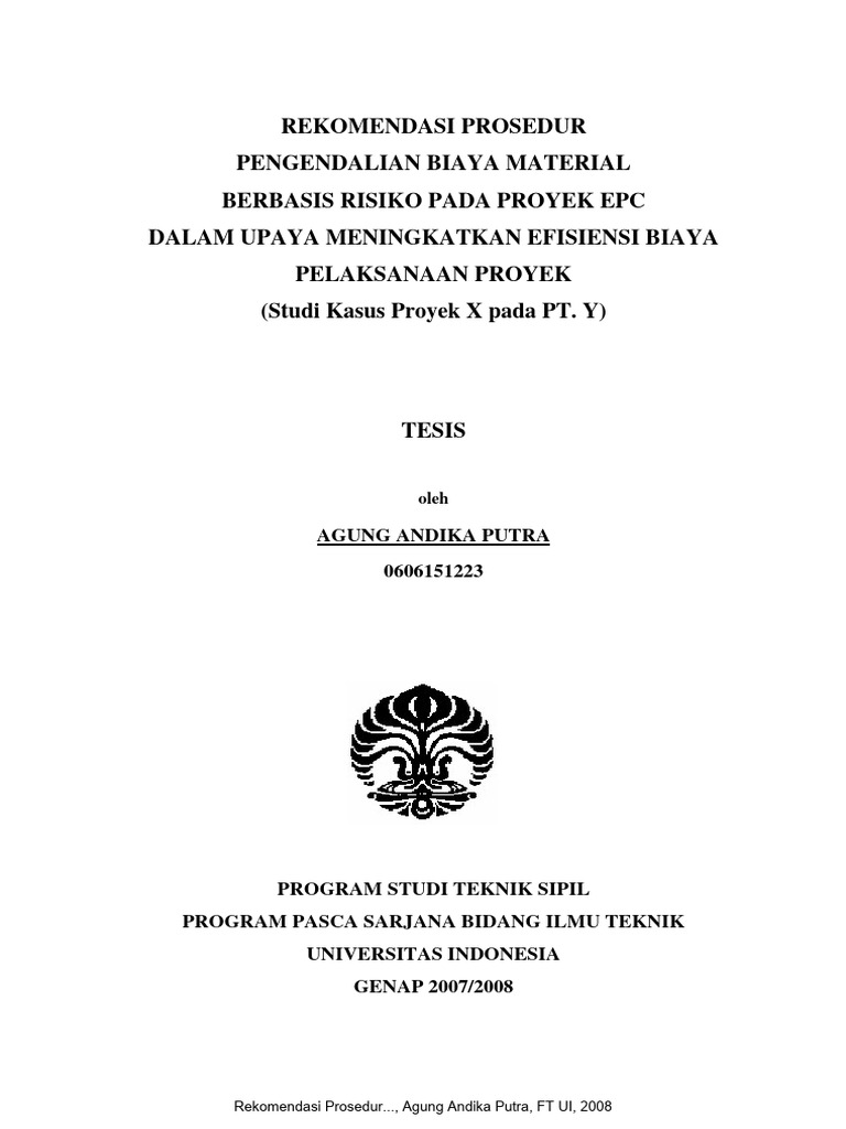 Recomendation of Material Cost Control Procedure Based On Risk in EPC ... Recomendation of Material Cost Control Procedure Based On Risk in EPC ...